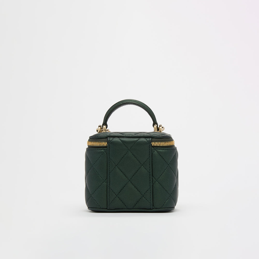CHANEL Mini CC Caviar Vanity Case in Green | COCOON